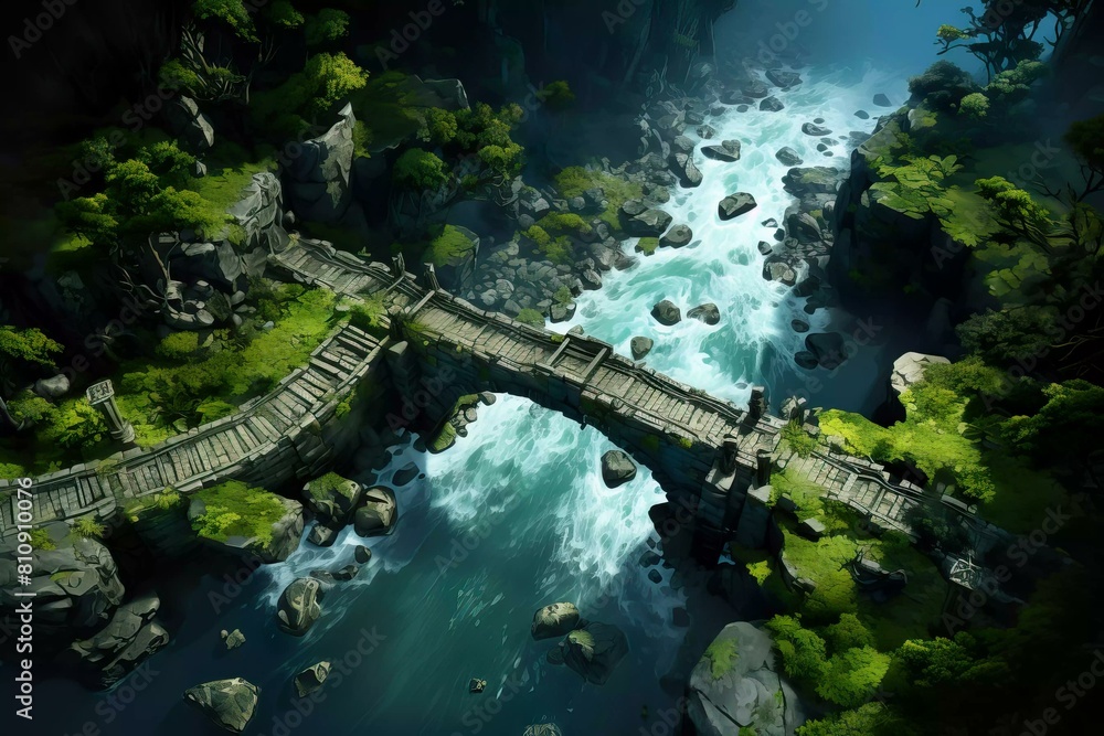 DnD Battlemap emerald, arch, bridge, verdant, structure, river Stock ...