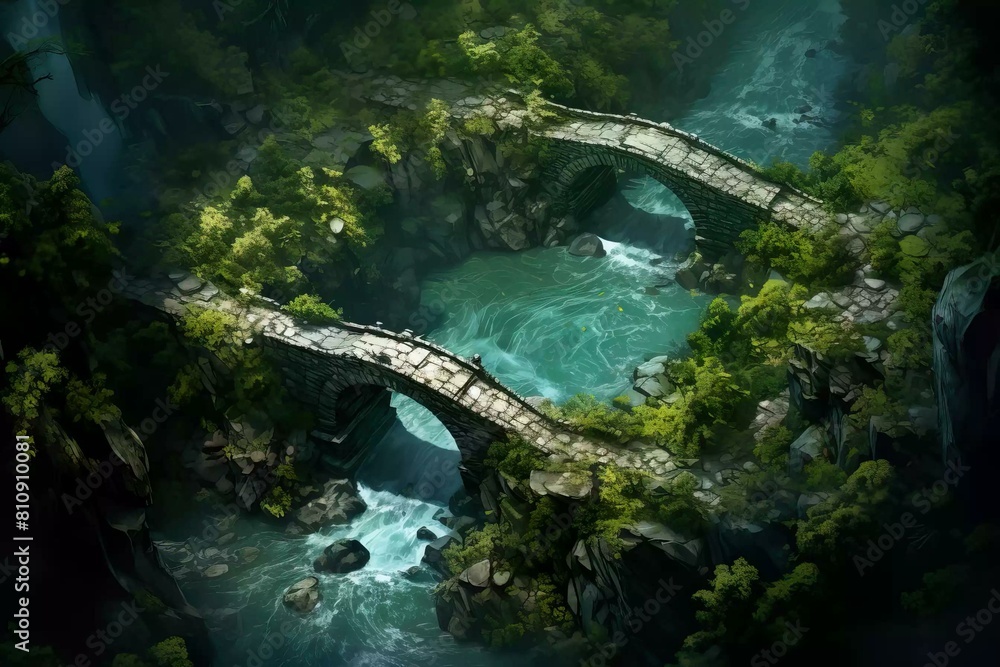 DnD Battlemap nature, bridge, stone, forest, emerald, arch Stock ...