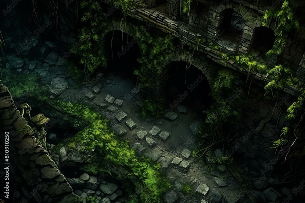 DnD Battlemap trolls, tunnel, beneath, old stone, bridge, fantasy ...