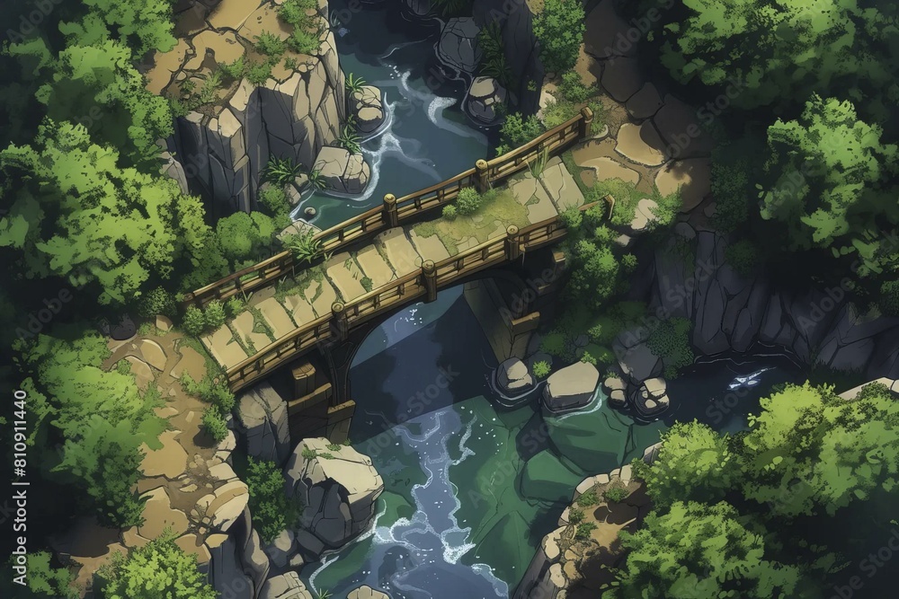 DnD Battlemap rpg, battlemap, broken, bridge, fantasy, map Stock ...