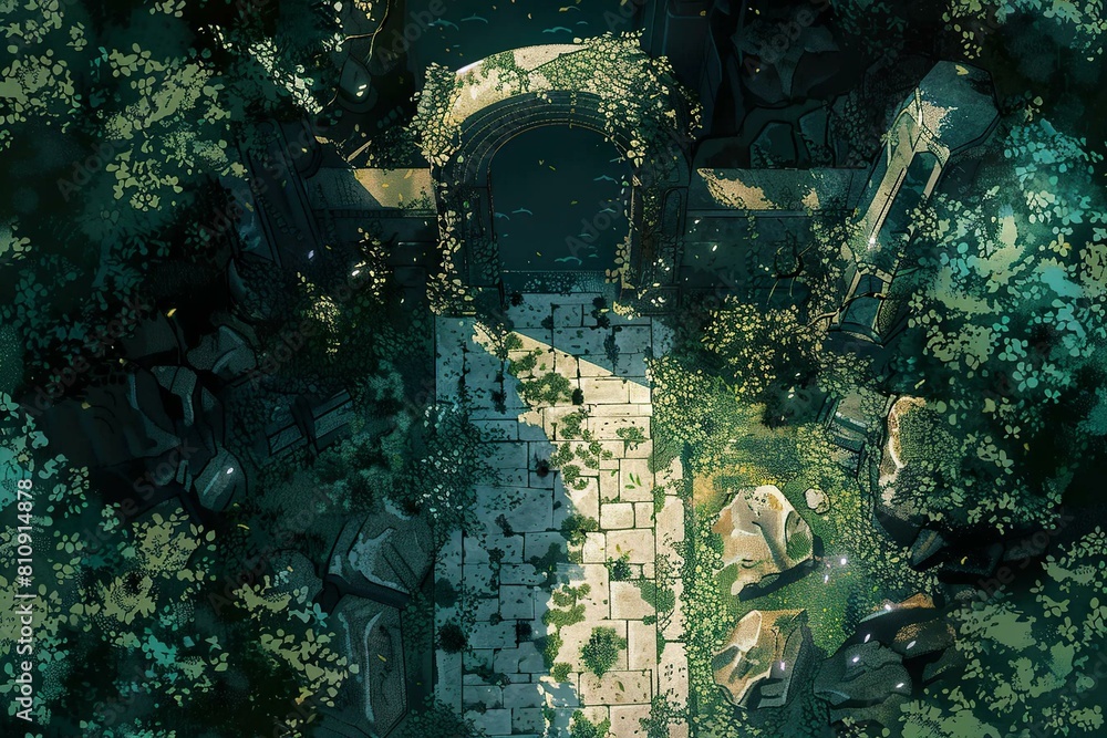 DnD Battlemap File Name: Forgotten Tomb - Forgotten tomb surrounded by ...