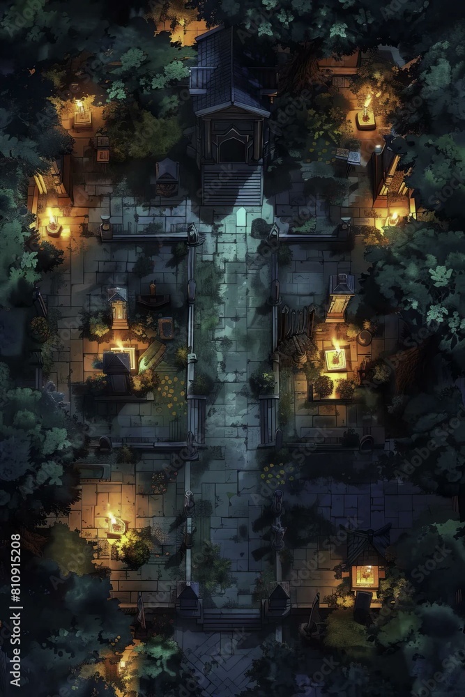 DnD Battlemap Glowworm Grotto - Mystical Light Display in Cave. Stock ...