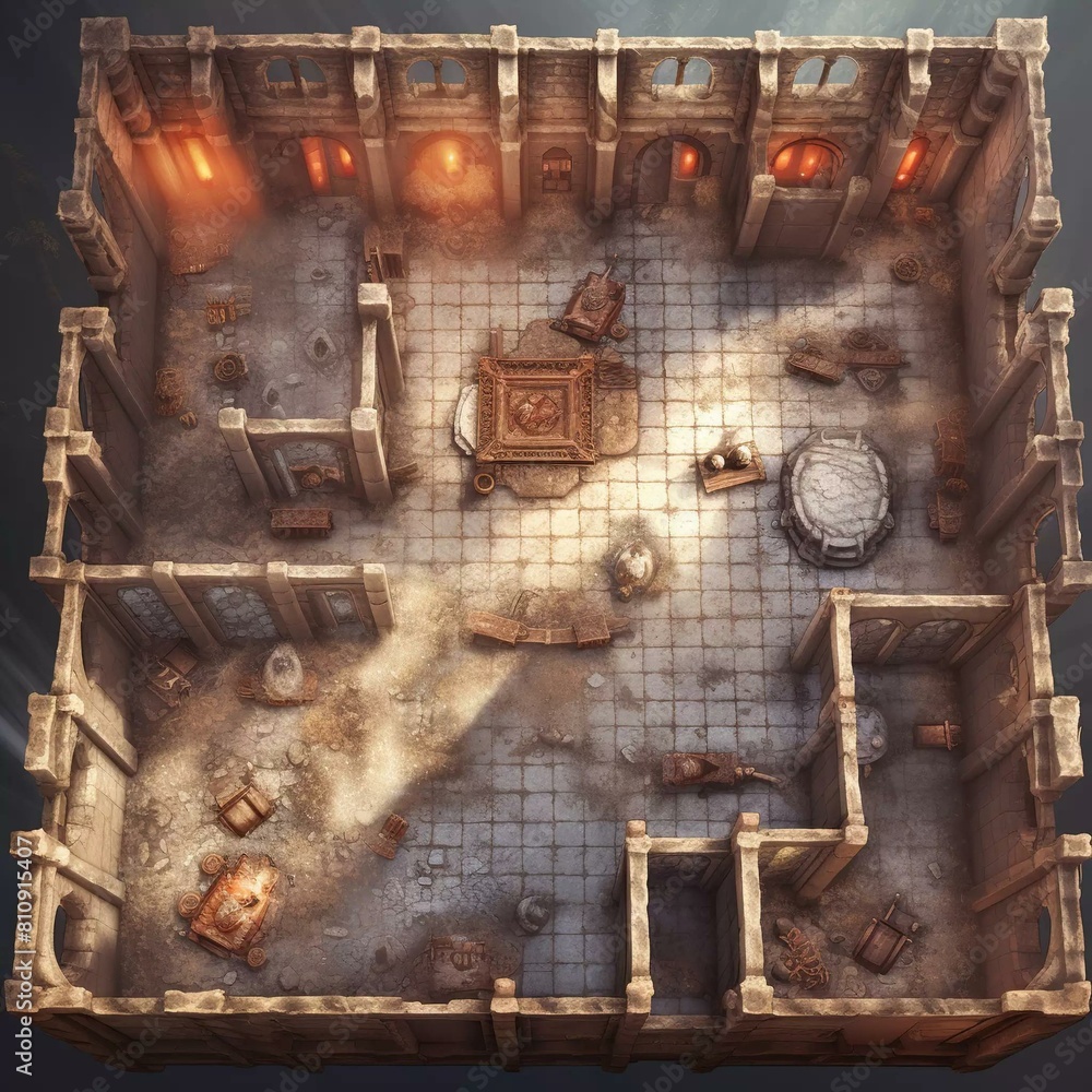 DnD Battlemap haunted, abbey, ruins, 4k, heroic fantasy, setting Stock ...
