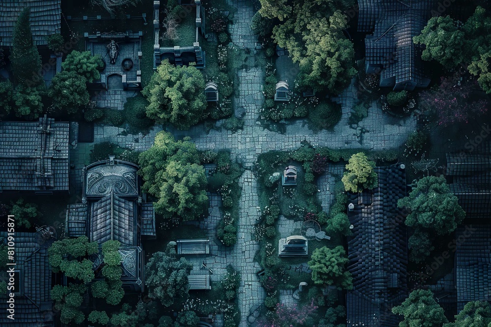 DnD Battlemap moonlit, cemetery, battlemap, eerie, graveyard, moonlight ...