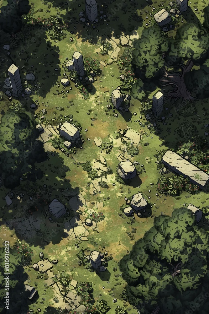 DnD Battlemap mourners, meadow, memorial, peaceful, open field, seo ...