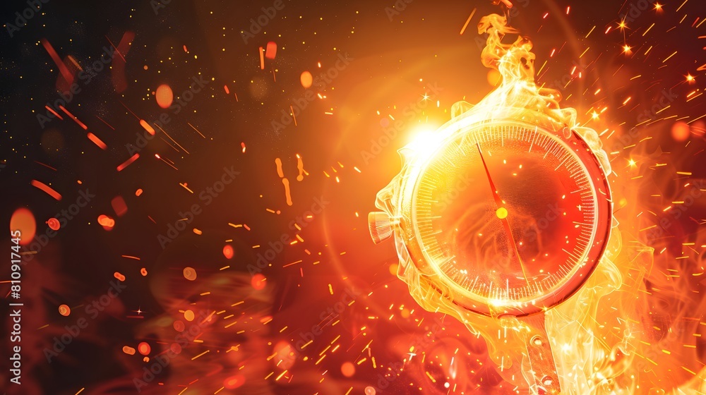 Illustration of extreme hot weather. Climate change rising temperature ...