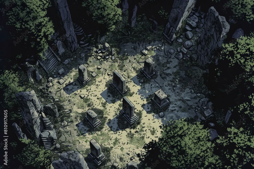 DnD Battlemap burial, place, crypt, stone, burial site, tomb Stock ...