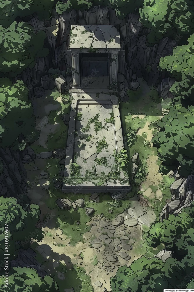 DnD Battlemap burial, site, mysterious, stone, markings, crypt Stock ...