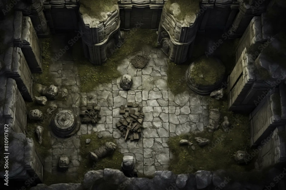 DnD Battlemap mysterious, etchings, burial, place, stone, crypt Stock ...