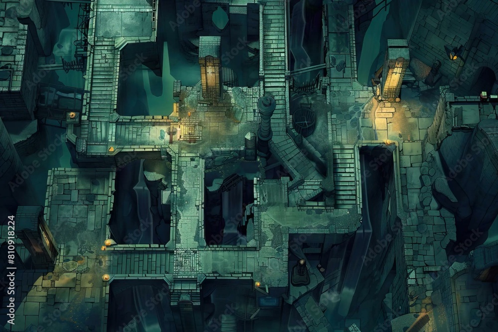 DnD Battlemap subterranean, urban, combat, map, fantasy, adventure ...