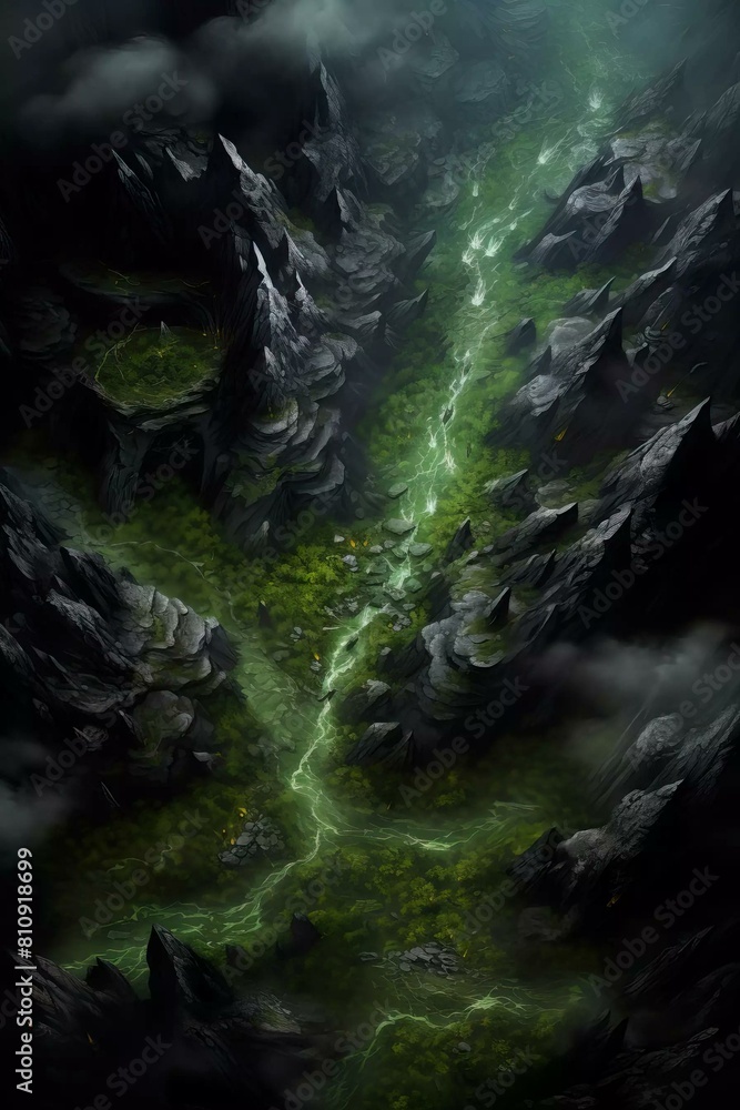 DnD Battlemap windy, mountain, pass, treacherous, path, scenic Stock ...