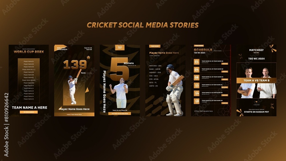 Cricket Social Media Stories Stock Template | Adobe Stock