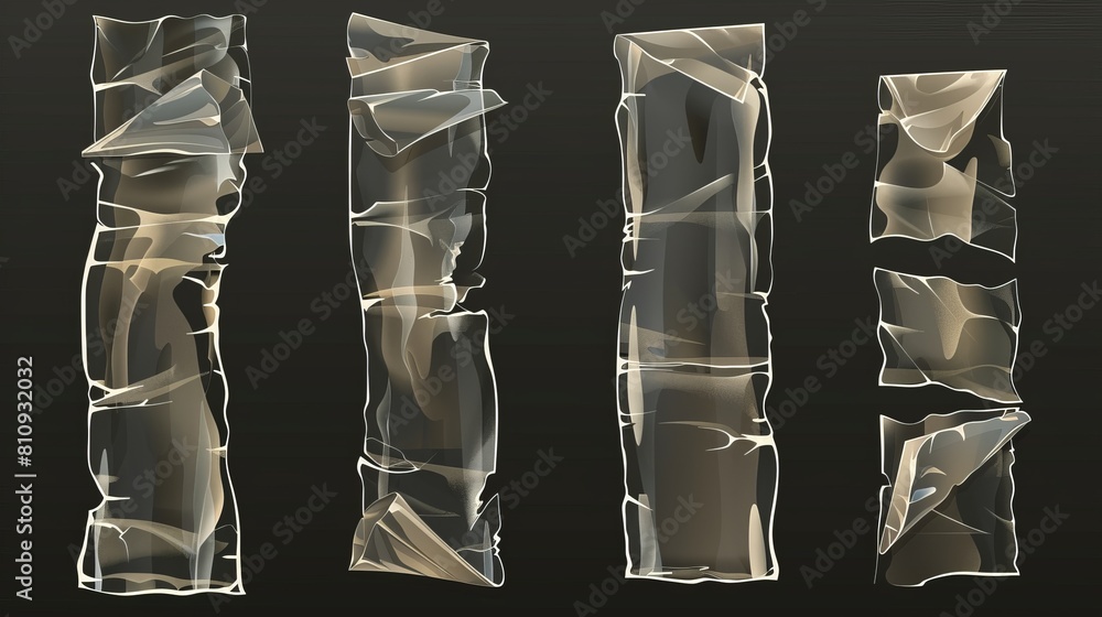 Mockup of sticky crumpled sellotape film with overlay effect made from ...