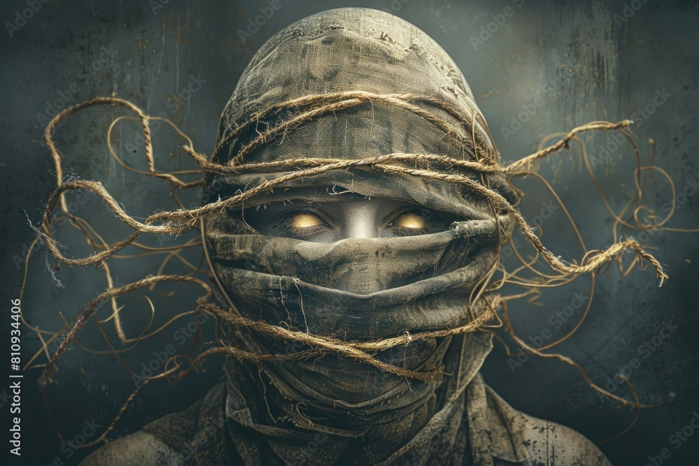 Evocative image depicting the concept of mental disorder, with a figure ...