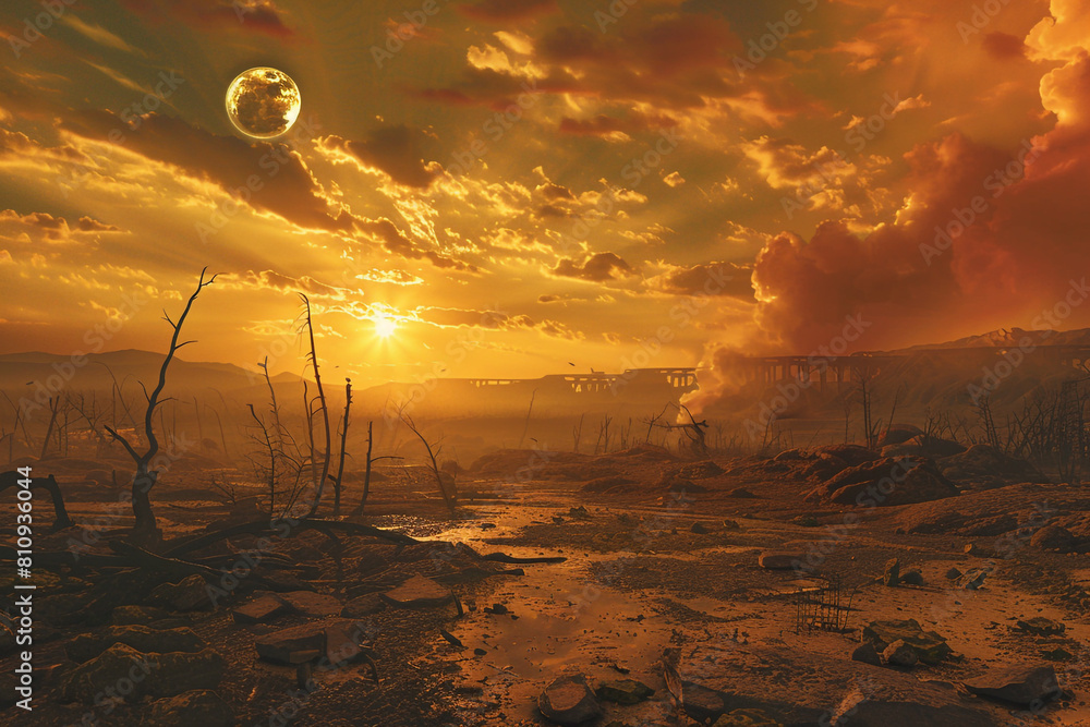 A powerful image depicting the impact of climate change on Earth's ...