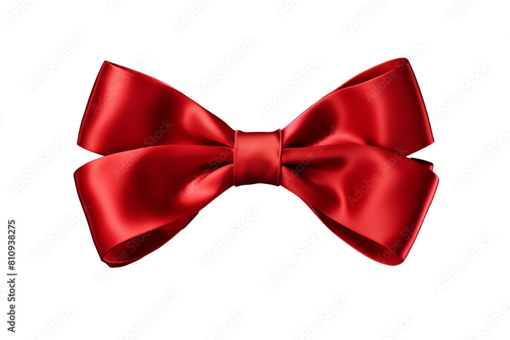 Red silk bow isolated on transparent background. Vector illustration ...