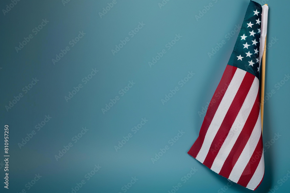 Memorial Day respect shown with a USA flag against a twilight blue ...