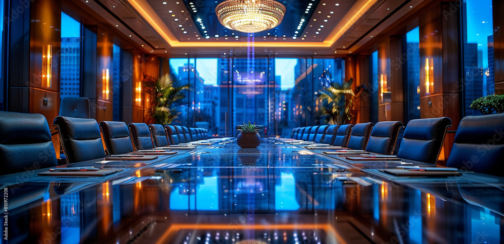 interior of the conference room, with glass window and table, HD image ...