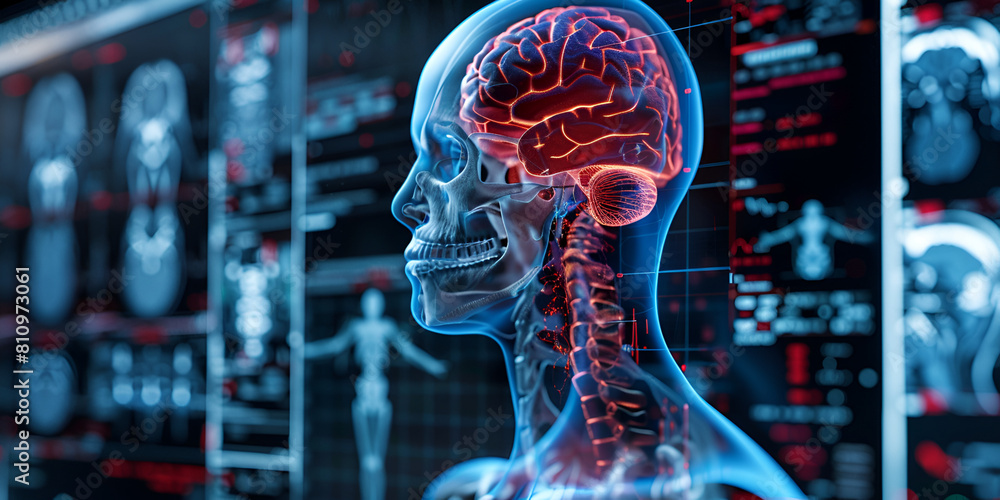 Human Brain Signal, Deep Learning Concept, Human Head, Brain, Waveforms ...