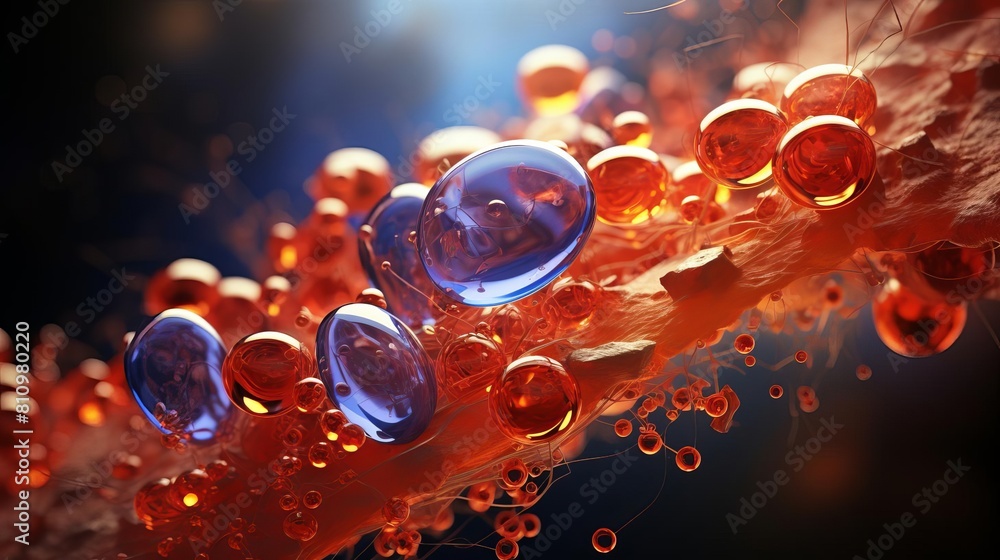 3D digital illustration of pancreatic islet cells, detailed and vibrant ...