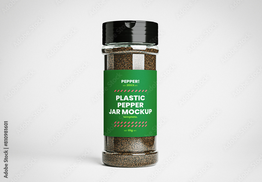 Plastic Pepper Jar Mockup Stock Template | Adobe Stock