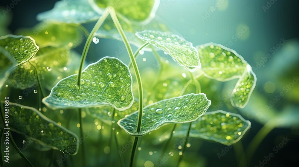 3D rendered image of spongy mesophyll layer in a plant leaf, detailed ...