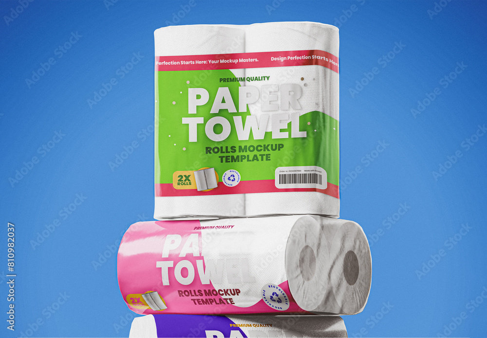 Paper Towel Rolls Scene Mockup Stock Template | Adobe Stock