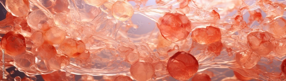 Closeup view of keratinocytes under a microscope, depicting the ...