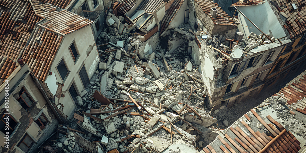 Destroyed, Apartment Building, Illustrations, Vectors, Disaster ...