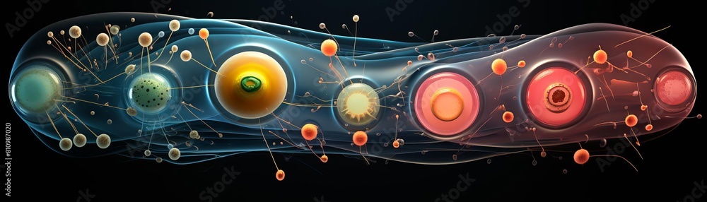 Dynamic animation frame of plant cell division, showing mitosis stages ...