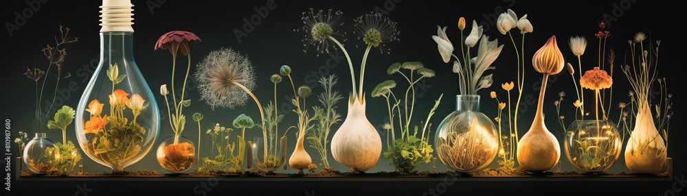Educational diagram of the anatomy of a bulb, showing the distribution ...