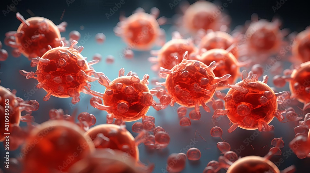 leukocytes under microscope, high resolution Stock Illustration | Adobe ...