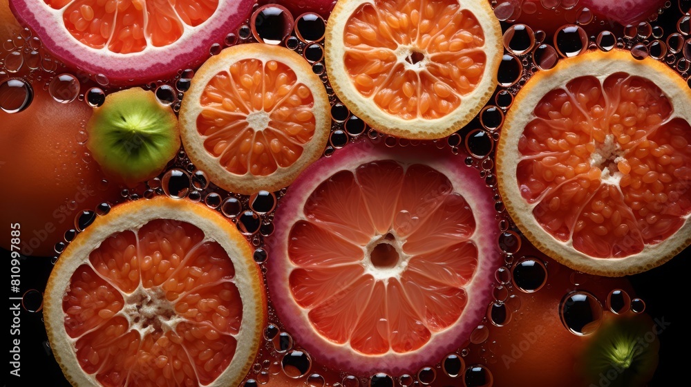 Nature study image of a sectioned fruit, emphasizing parenchyma cells ...