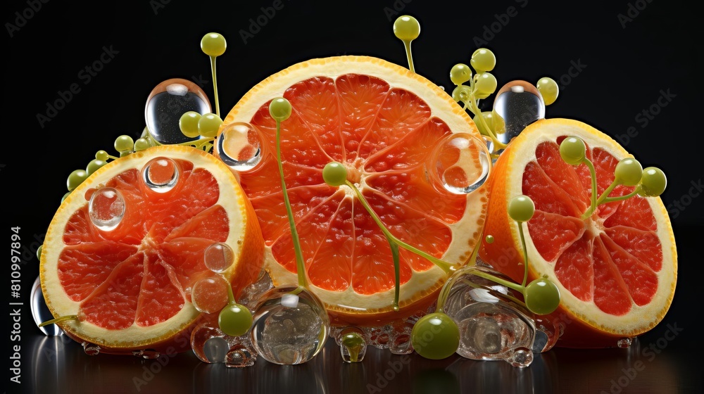 Nature study image of a sectioned fruit, emphasizing parenchyma cells ...
