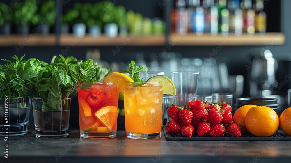 mocktail bar setup, create a customized mocktail bar with a variety of ...