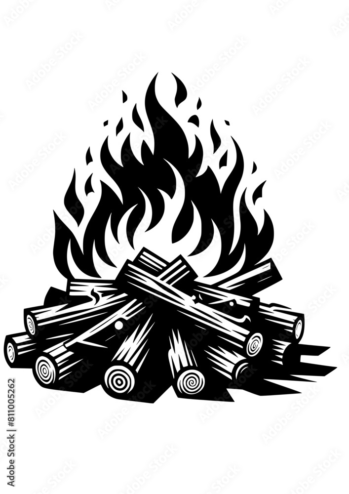 Bonfire SVG, Camping SVG, Flame SVG, Mountains SVG, Fire SVG, Bonfire ...