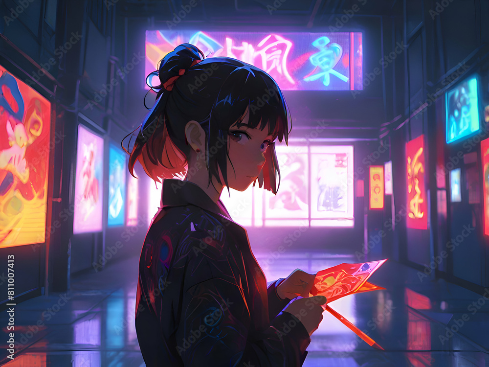 Anime portrait of a beautiful girl , to use as manga, background ...