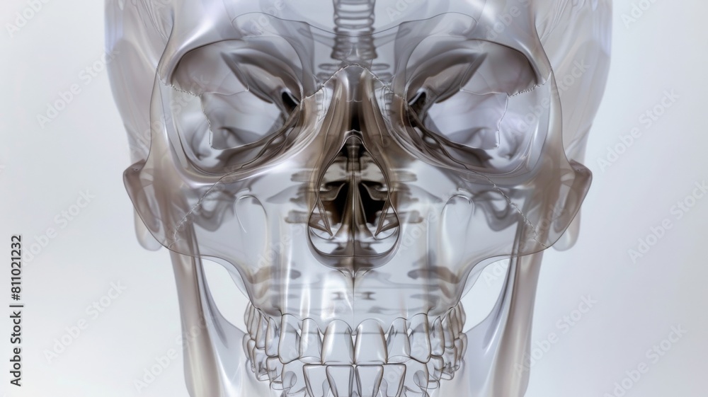 An abstract interpretation of a skull seen through an X-ray, super ...