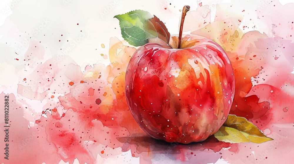 This Apple Watercolor illustration is a hand-drawn underwater element ...