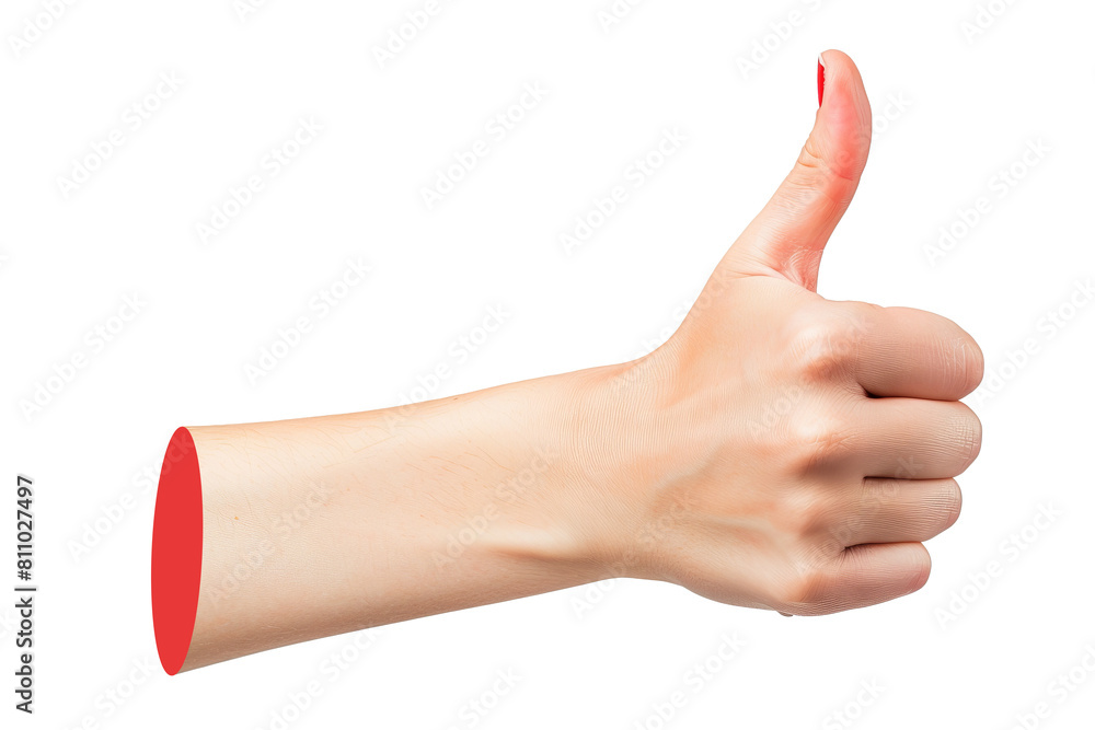 Thumbs up hand gesture, abstract cutout hand collage element for design ...