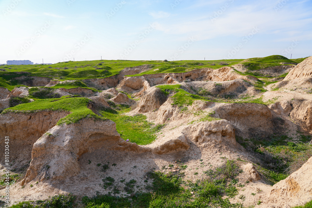 Afrasiyab (Afrosiyob) ancient settlement in ruins in Samarkand ...