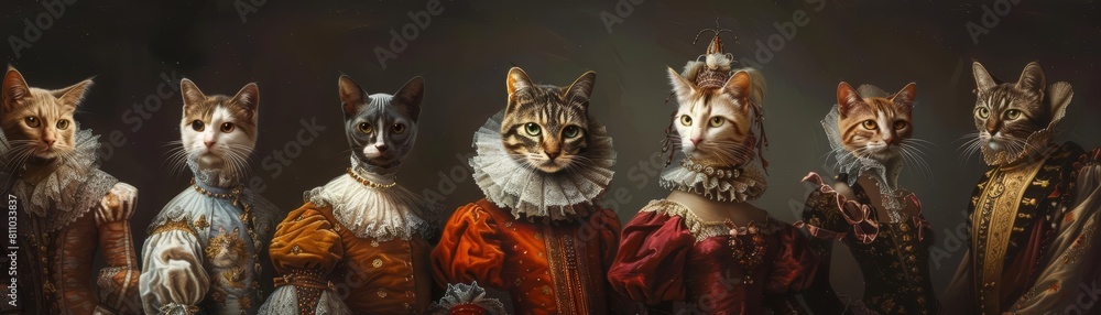 Creating a surreal scenario where cats host a fashion show, flaunting ...