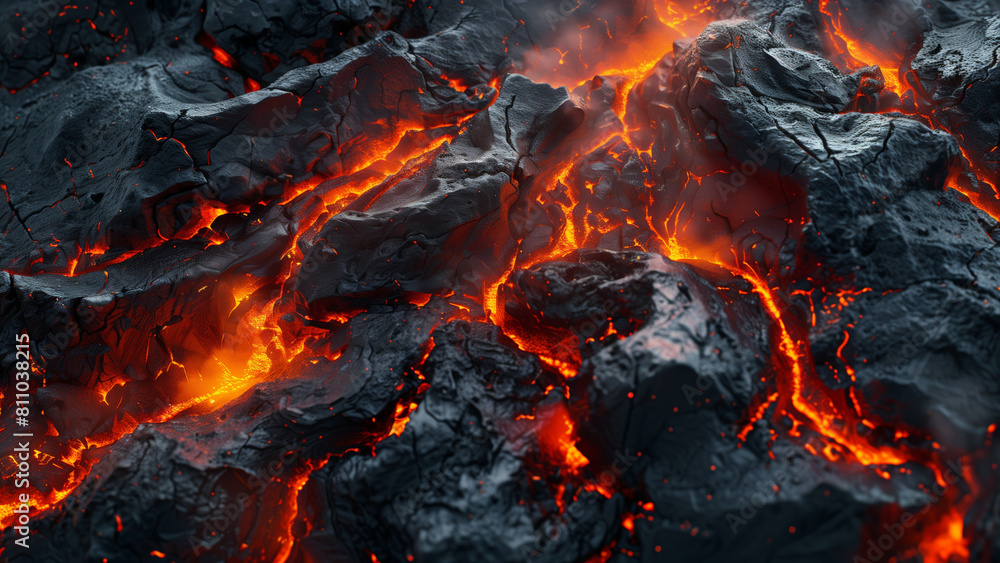 Molten Lava Flow Texture in Vivid Detail, Perfect for Natural Disaster ...