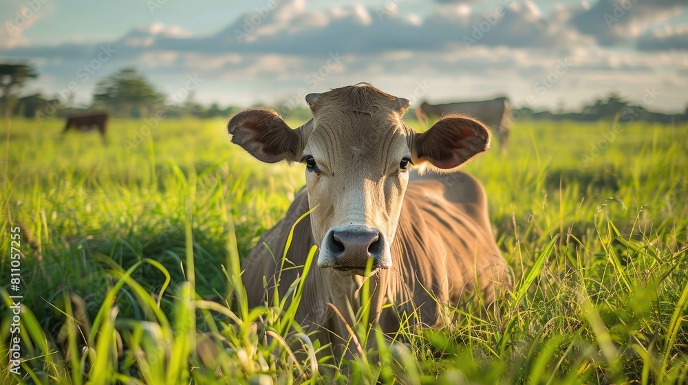 In the lush green brachiaria fields of the Brazilian countryside a ...