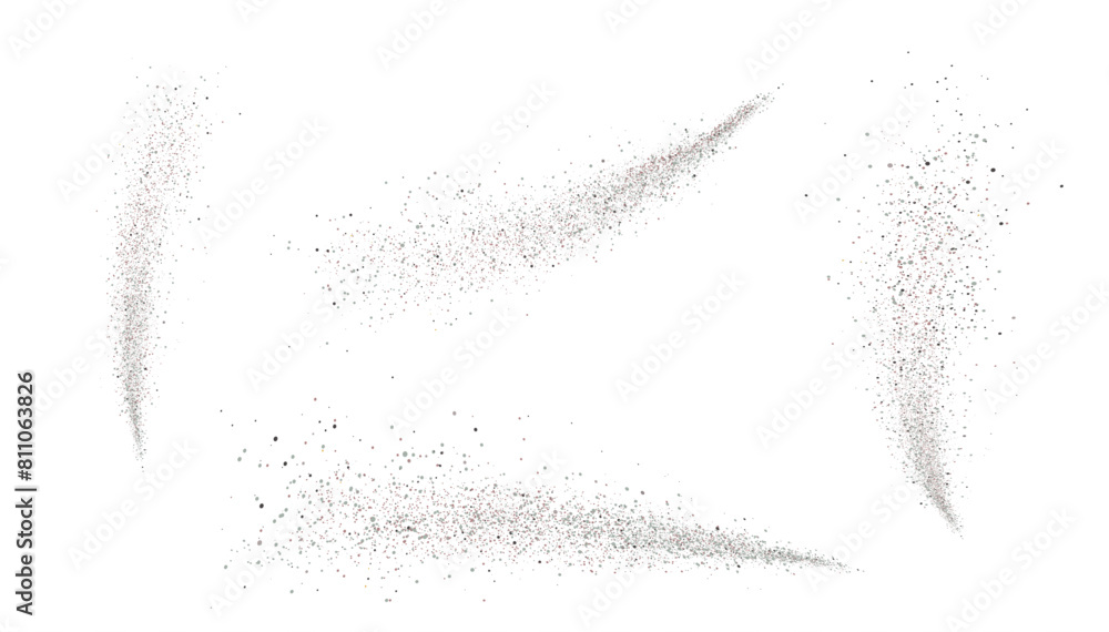 Fine particle effect aerosol effect, explosion of small gray dust ...