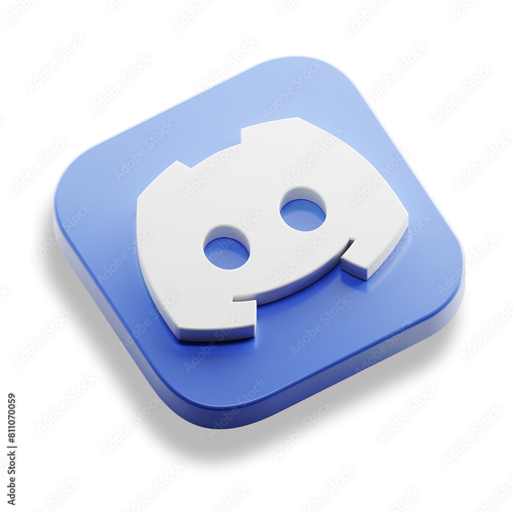 discord community app isometric concept logo icon element in round ...