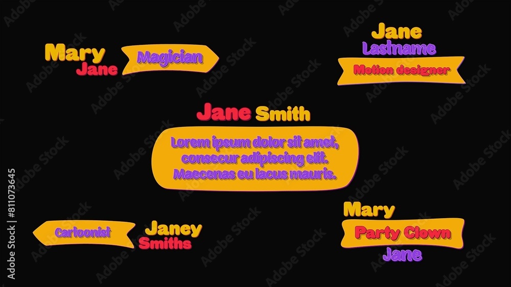 Artistic Playful Fun Bounce Lower Thirds Stock Template | Adobe Stock