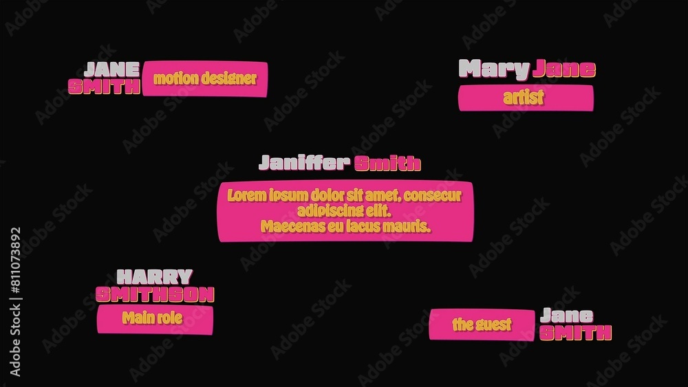 Engaging Playful Fun Elastic Lower Thirds Stock Template | Adobe Stock