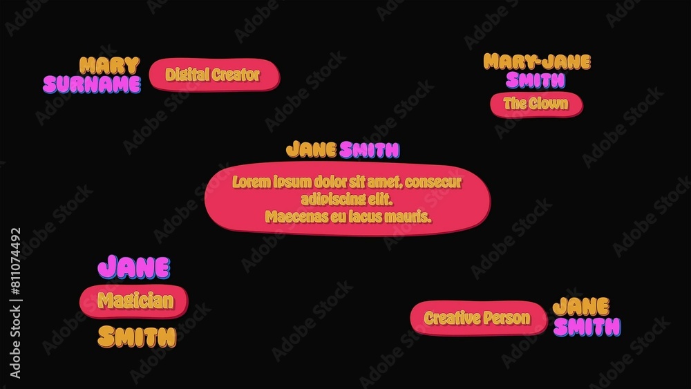 Friendly Playful Fun Elastic Lower Thirds Stock Template | Adobe Stock