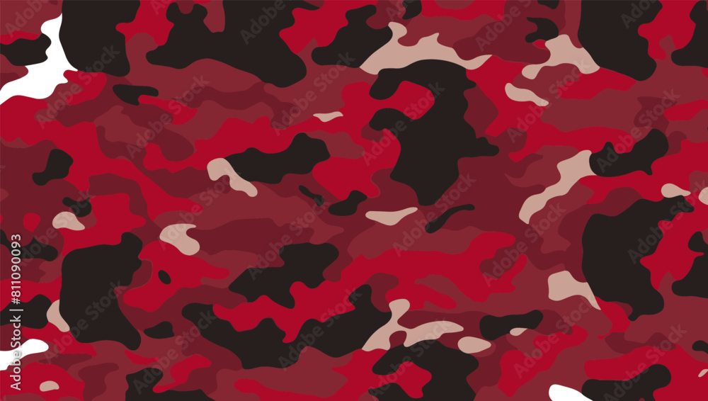Red military camouflage seamless pattern. Army camo texture for ...